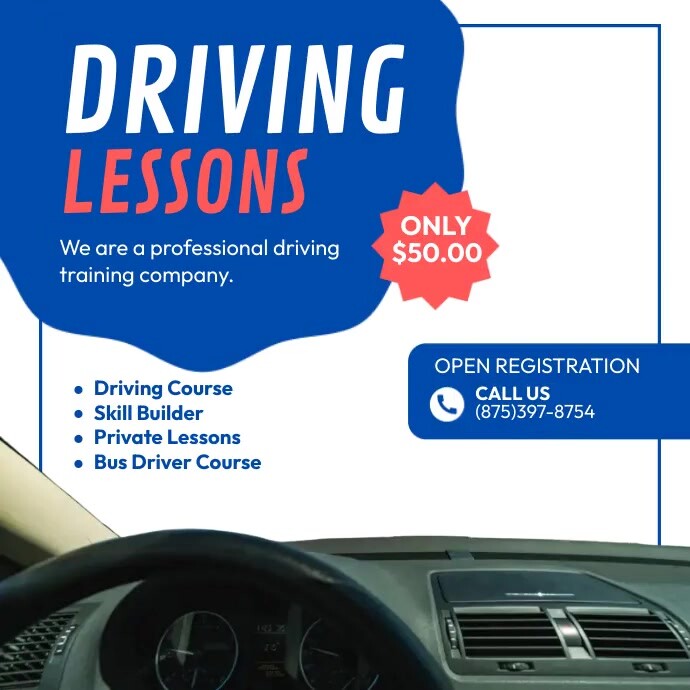 Plantilla de Driving Lesson Ads | PosterMyWall