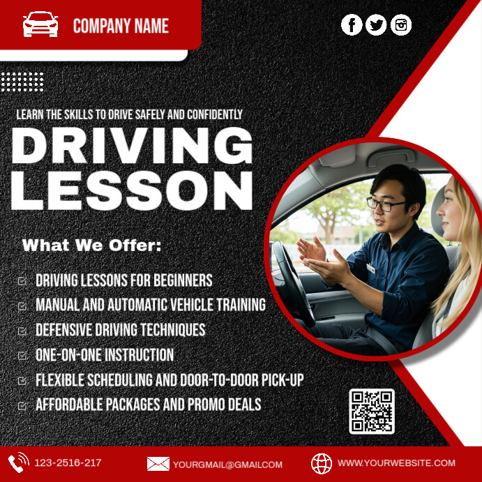 Copy of driving lesson ads | PosterMyWall