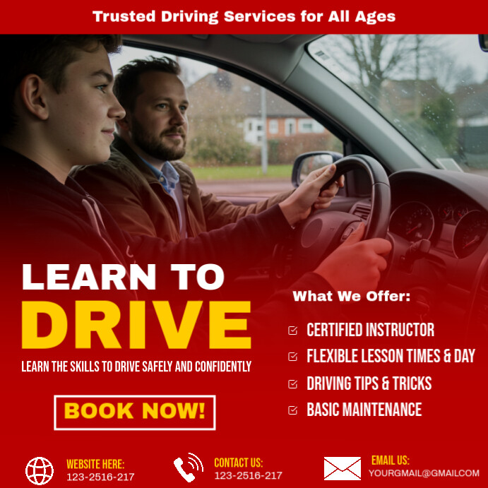 Plantilla de driving lesson ads | PosterMyWall