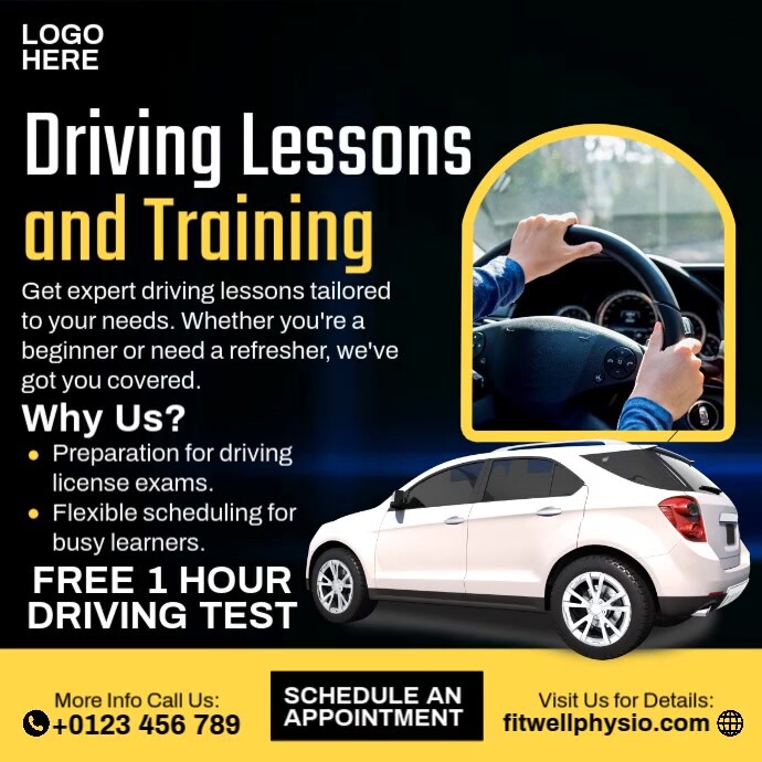 Driving Lesson Training Template | PosterMyWall