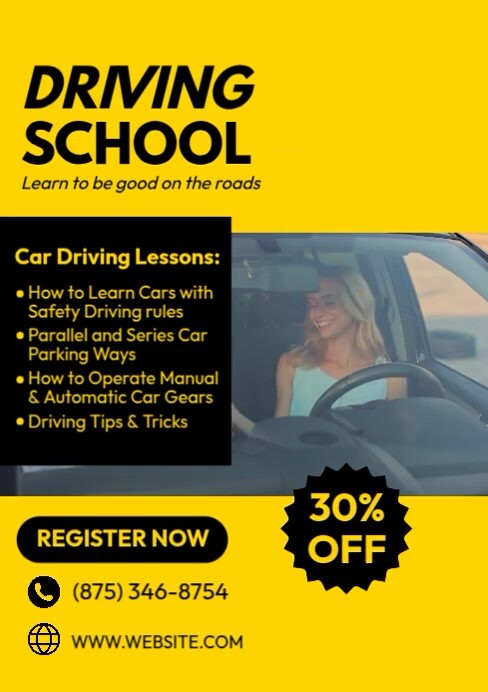 Driving School Ads Template | PosterMyWall