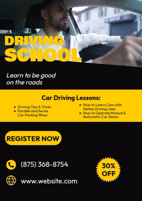 Driving School Ads Template | PosterMyWall