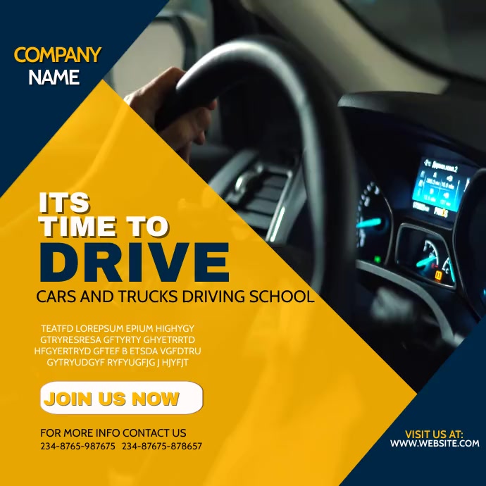 DRIVING SCHOOL Template | PosterMyWall