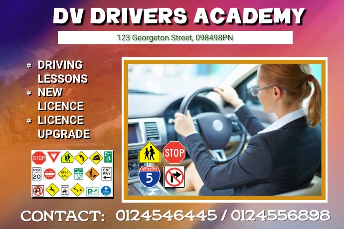 Driving School Flyer, (1) Template | PosterMyWall