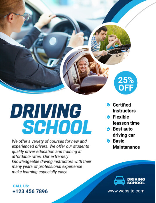 Driving School Flyer ad Template | PosterMyWall