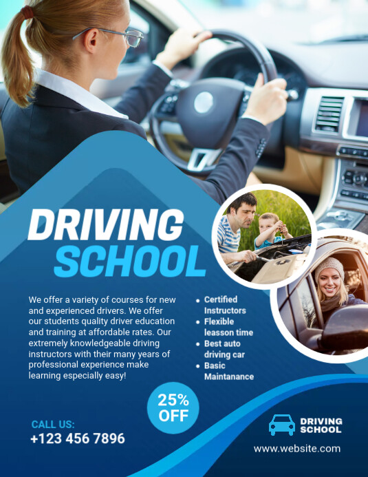 Driving School Flyer Ad Template | PosterMyWall