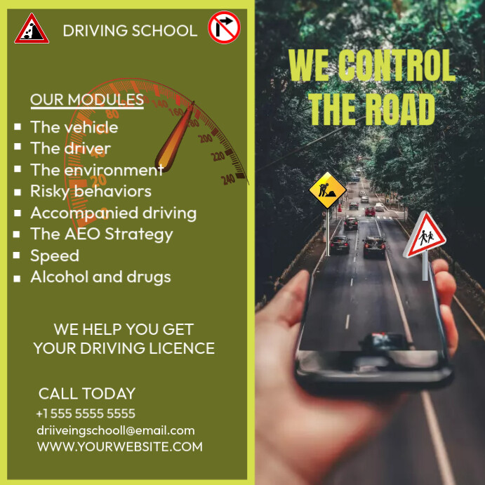 driving school poster template | PosterMyWall