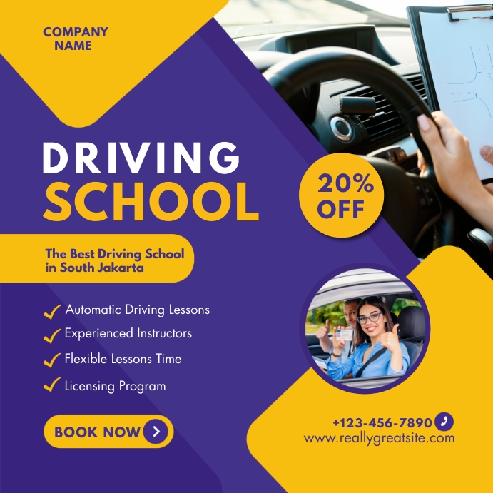 DRIVING SCHOOL TEMPLATE | PosterMyWall