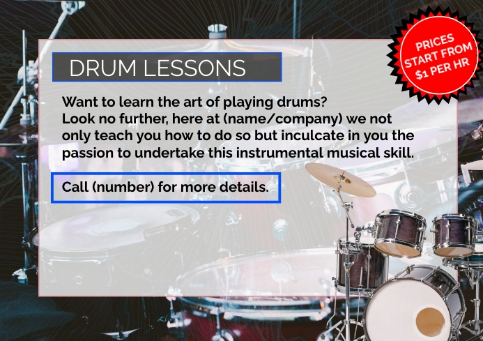 DRUM LESSON TEMPLATE (1) | PosterMyWall