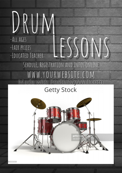 Copy of Drum lessons Flyer template | PosterMyWall
