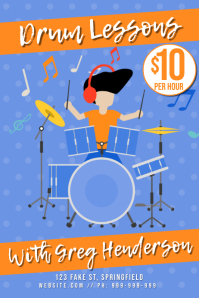 Drum Lessons Flyer Design Template | PosterMyWall