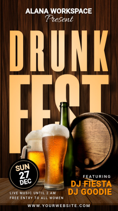 Drunk Fest Instagram Story Template | PosterMyWall