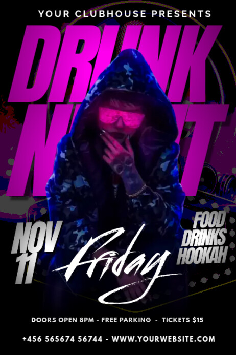 DRUNK NIGHT Template | PosterMyWall