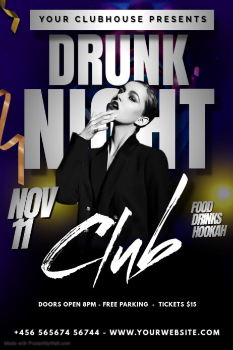 DRUNK NIGHT Template | PosterMyWall