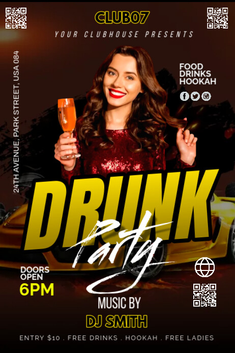 DRUNK NIGHT Template | PosterMyWall