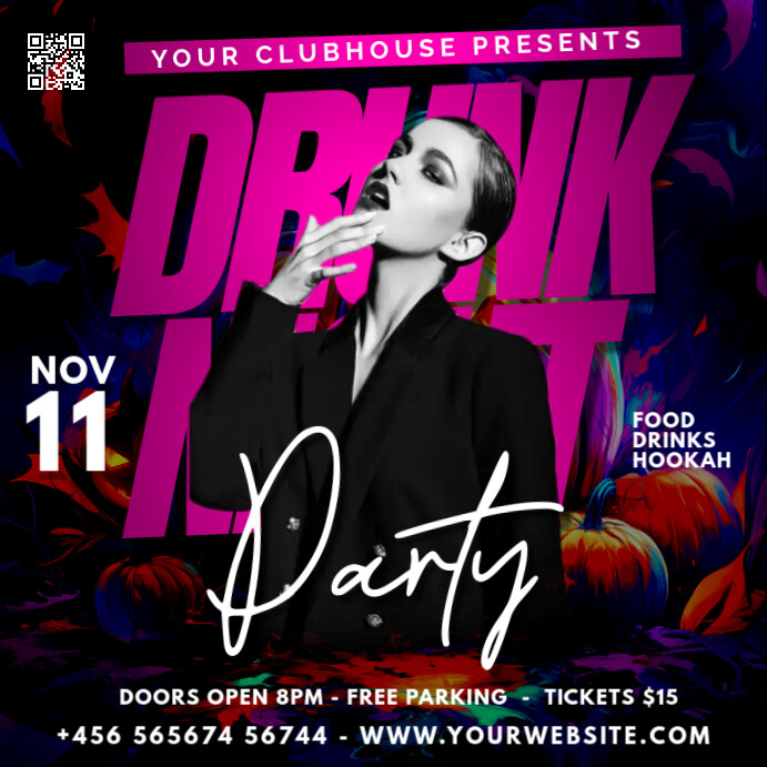 Plantilla de DRUNK NIGHT PARTY | PosterMyWall