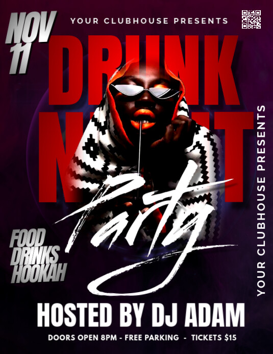 DRUNK NIGHT PARTY Template | PosterMyWall
