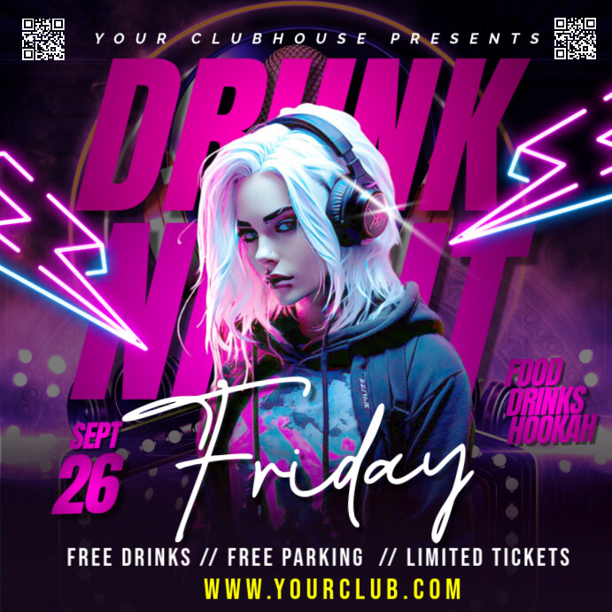 DRUNK NIGHT PARTY Template | PosterMyWall