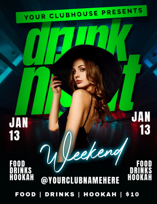 DRUNK NIGHT PARTY Template | PosterMyWall