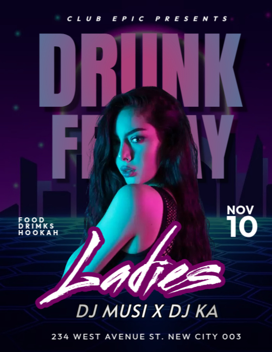 DRUNK PARTY Template | PosterMyWall