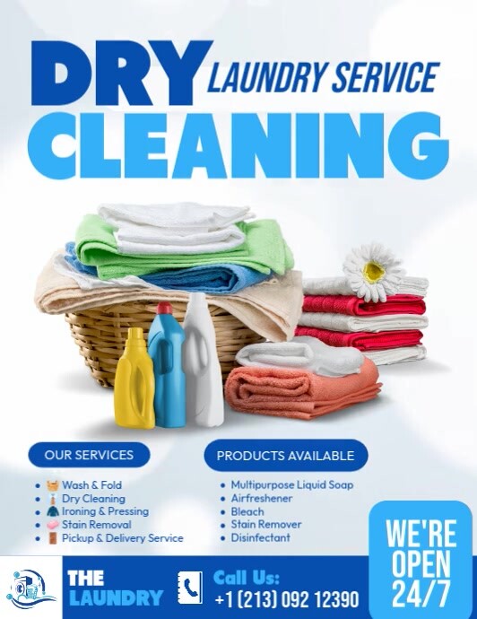 Dry Cleaning Laundry Service Template | PosterMyWall