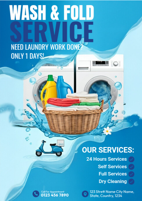 Dry cleaning service flyer Template | PosterMyWall