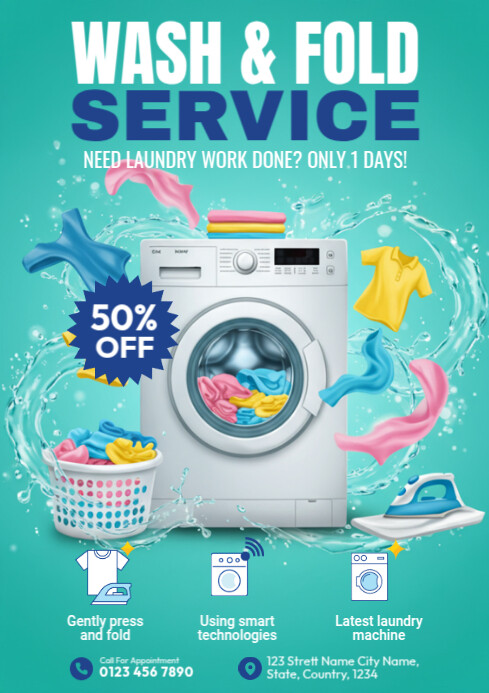 Dry cleaning service flyer Template | PosterMyWall