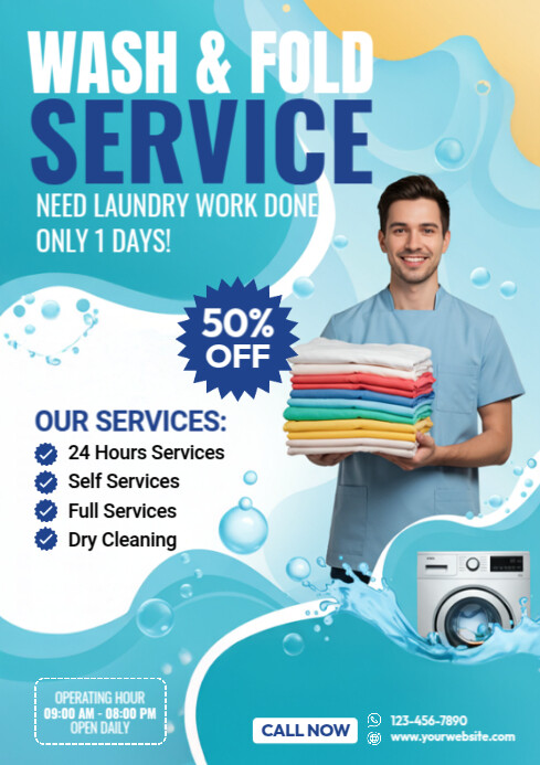Copy of Dry cleaning service flyer | PosterMyWall
