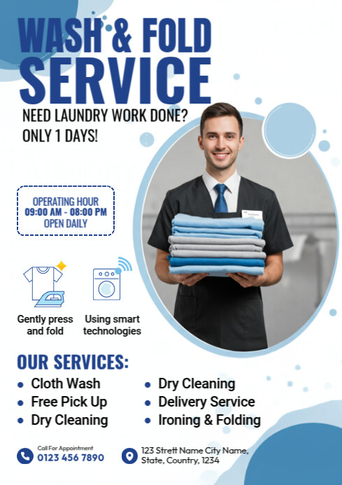 Dry cleaning service flyer Template | PosterMyWall