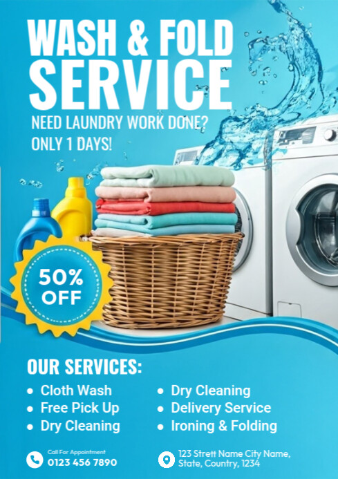Dry cleaning service flyer Template | PosterMyWall