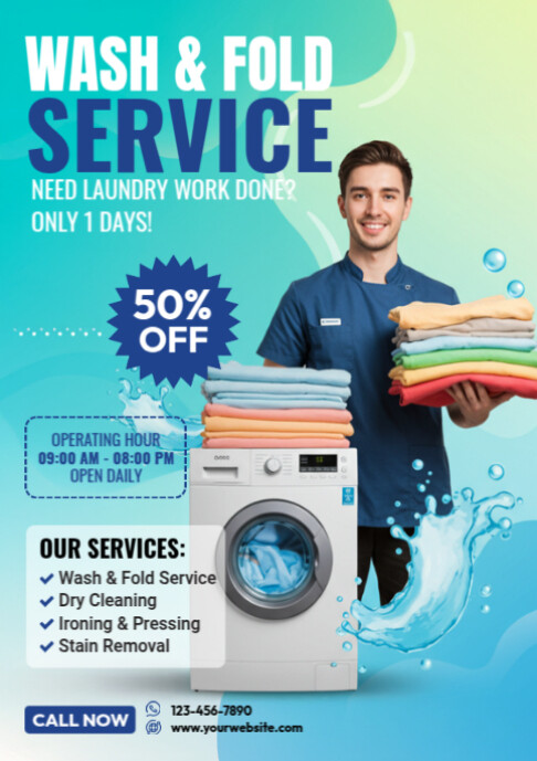 Dry cleaning service flyer Template | PosterMyWall