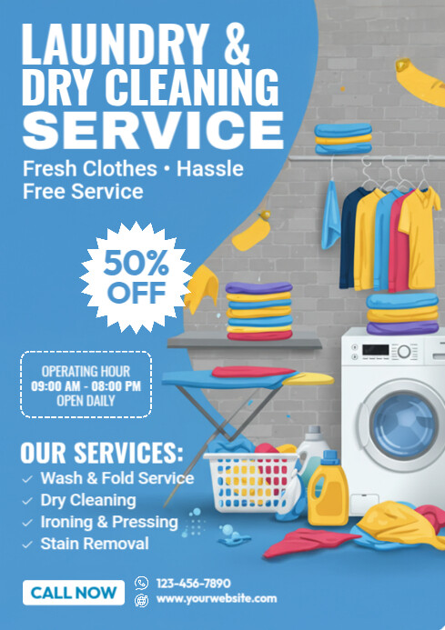 Copy of Dry cleaning service flyer | PosterMyWall