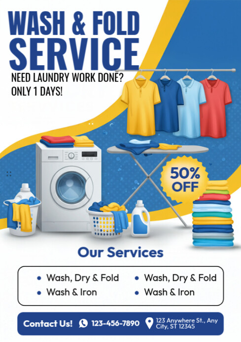 Dry cleaning service flyer Template | PosterMyWall