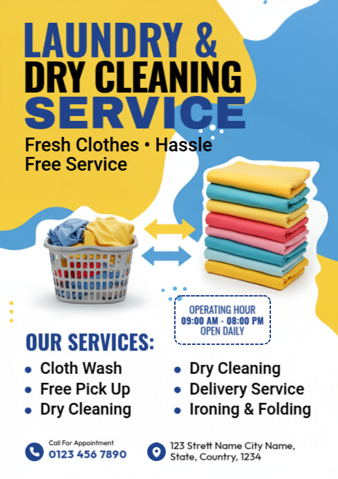 Dry cleaning service flyer Template | PosterMyWall