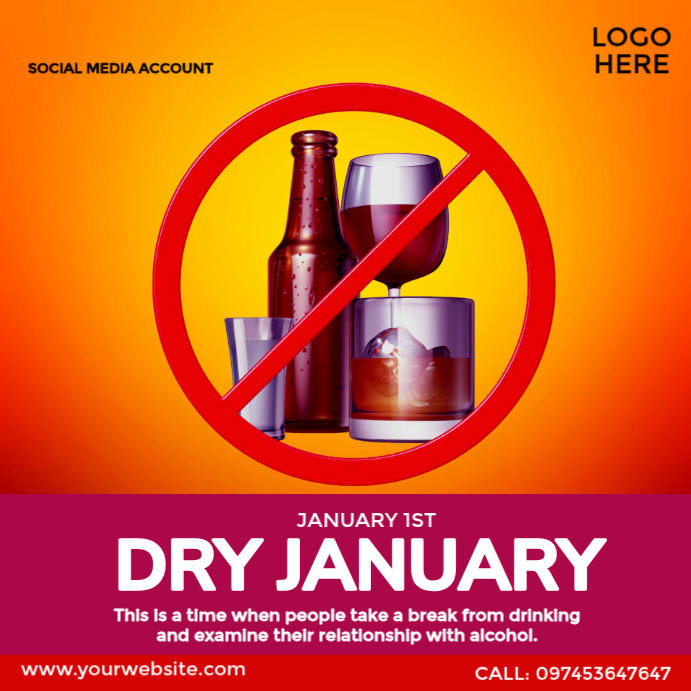 Dry January Template | PosterMyWall