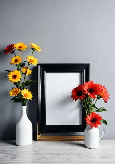 Dual Floral picture frame Design Template | PosterMyWall