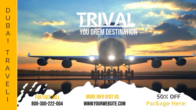 Dubai AIRPLANE TRAVEL Template | PosterMyWall