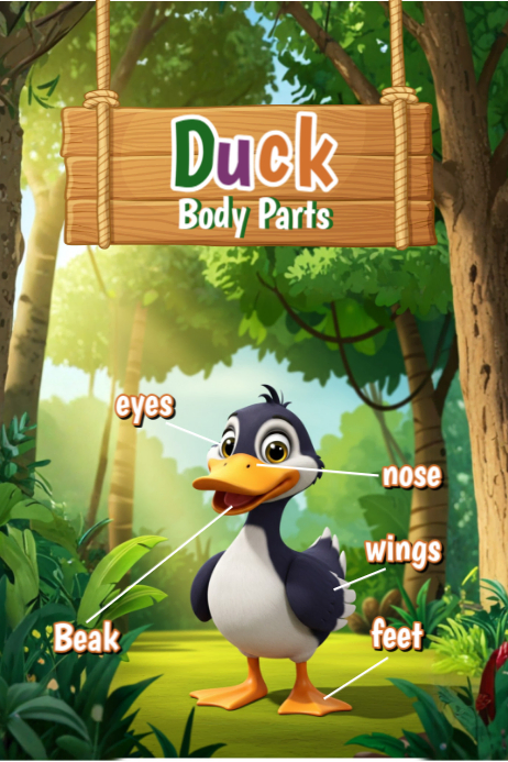 Duck Body Parts Learning Poster Template | PosterMyWall
