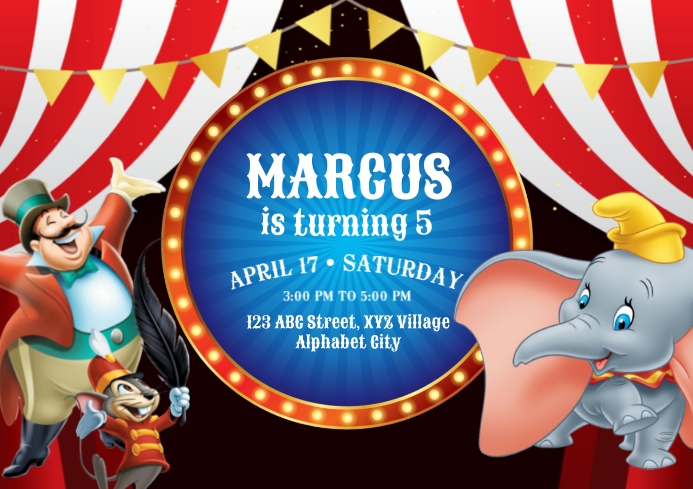 Dumbo Birthday Invitation Template | PosterMyWall