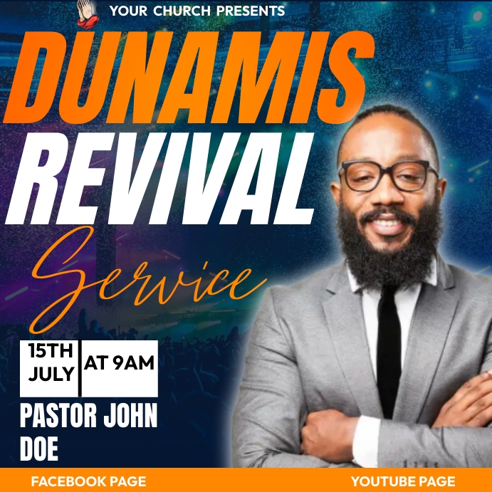 Plantilla de dunamis revival service | PosterMyWall