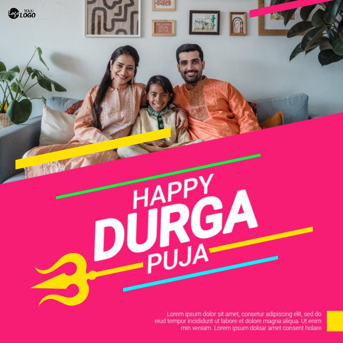 Durga Puja Greeting Post Template | PosterMyWall