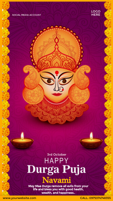 Copy of Durga Puja Navami | PosterMyWall