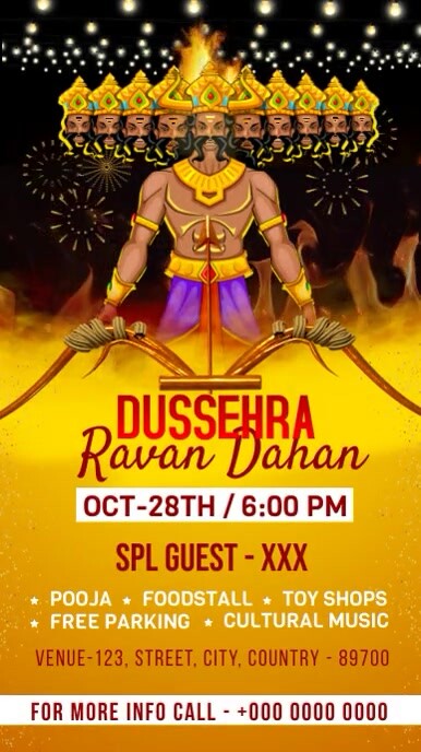 Dussehra Ravan Dahan Template | PosterMyWall