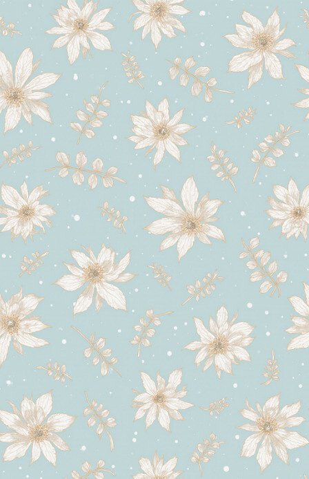 Copy of Dusty Blue Seamless Floral Pattern Background Backdrop ...