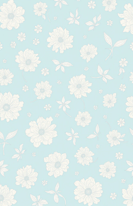Dusty Blue Seamless Floral Pattern Background Backdrop Wallpaper ...