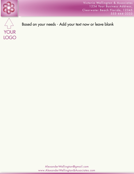Dusty Rose Metallic Effect Letterhead Template | PosterMyWall