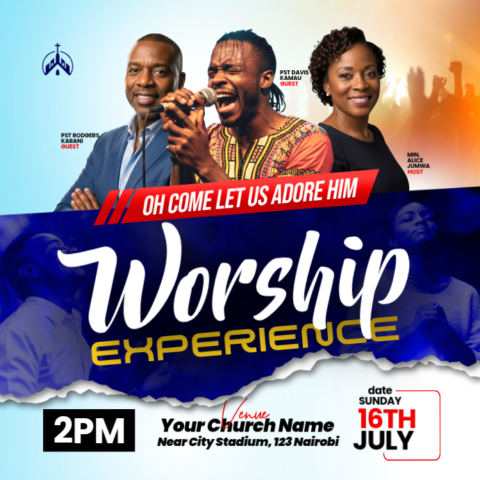 Copy of Dynamic Worship Experience Event Flyer Template | PosterMyWall