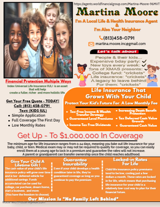 Copy of orange and white life insurance design templa | PosterMyWall