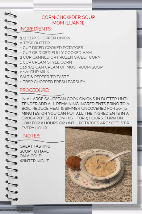 CORN CHOWDER SOUP | PosterMyWall