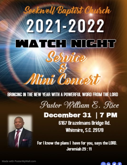 Copy of Watch Night Service | PosterMyWall